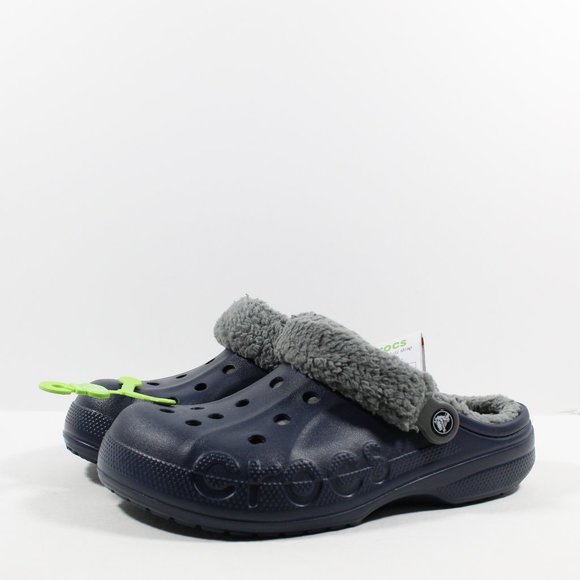 CROCS | Shoes | Crocs Unisex Baya Lined Fuzz Strap Clog Navy Bluegray M ...